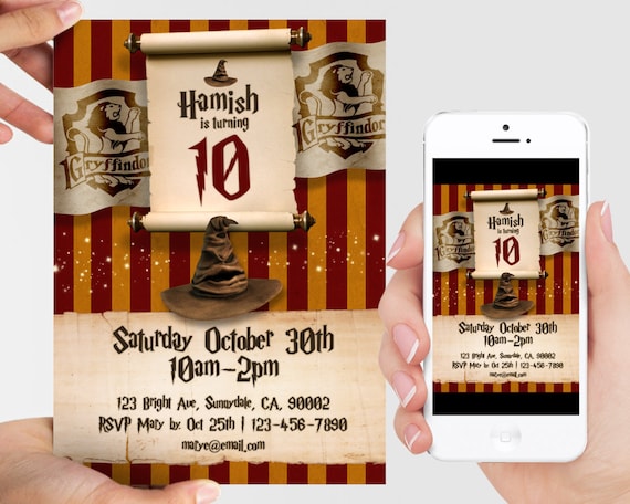 Wizard Sorting Hat Printable Invitation Wizard Sorting Hat | Etsy