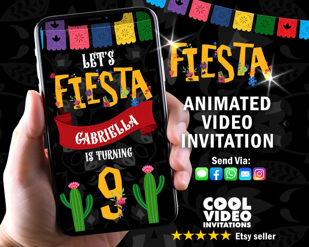 Personalized Fiesta Animated Birthday Video Invitation - Etsy