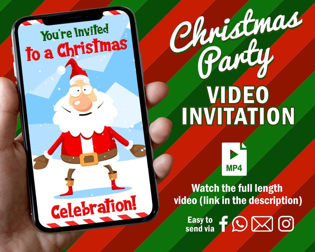 Christmas Invitation, Christmas Party Video Invitation, Christmas ...