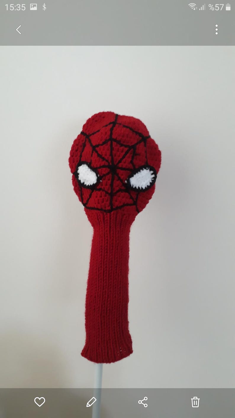 Capa para taco de golfe de super-herói tricotada à mão: inspirada no ...