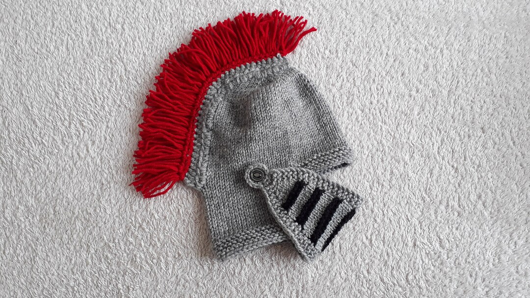 KNIT Sir Knight Helmet-knight Helmet Beanie - Gladiator Trojan Spartan ...