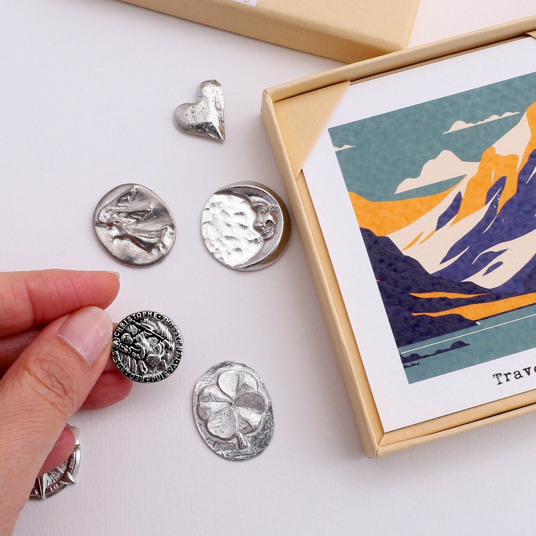 Handmade Travel Safe Token Gift Box/ Good Luck Token/ Compass Token/ St ...