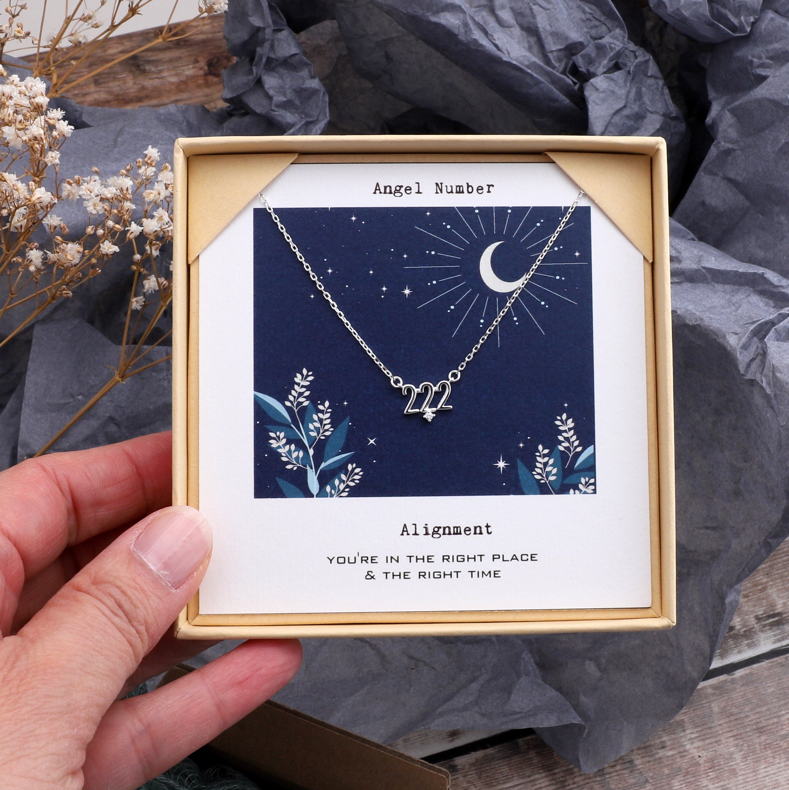Sterling Silver Angel Number Necklace / Christmas Angel Number Necklace ...