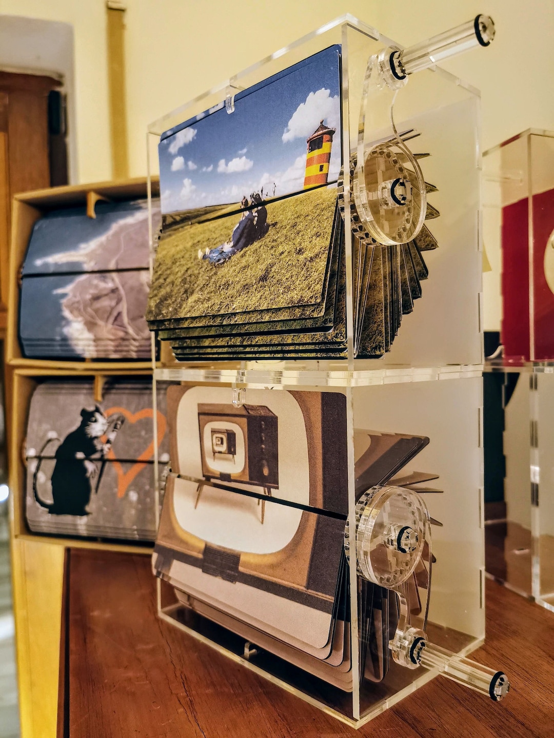 German Crank Box: Flip Book Picture Frame Made of Acrylic Glass crystal ...