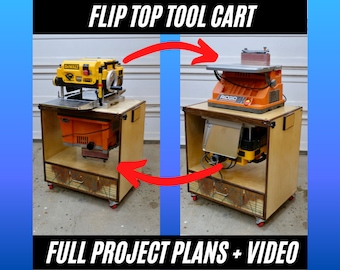 3-in-1 Flip Top Planer & Jointer Tool Cart / Woodworking / Digital ...