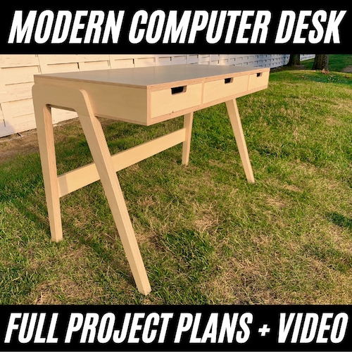 Modern Computer Desk Plans - Etsy