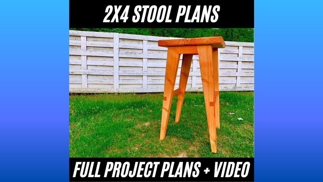 Modern 2x4 Stool Plans - Etsy