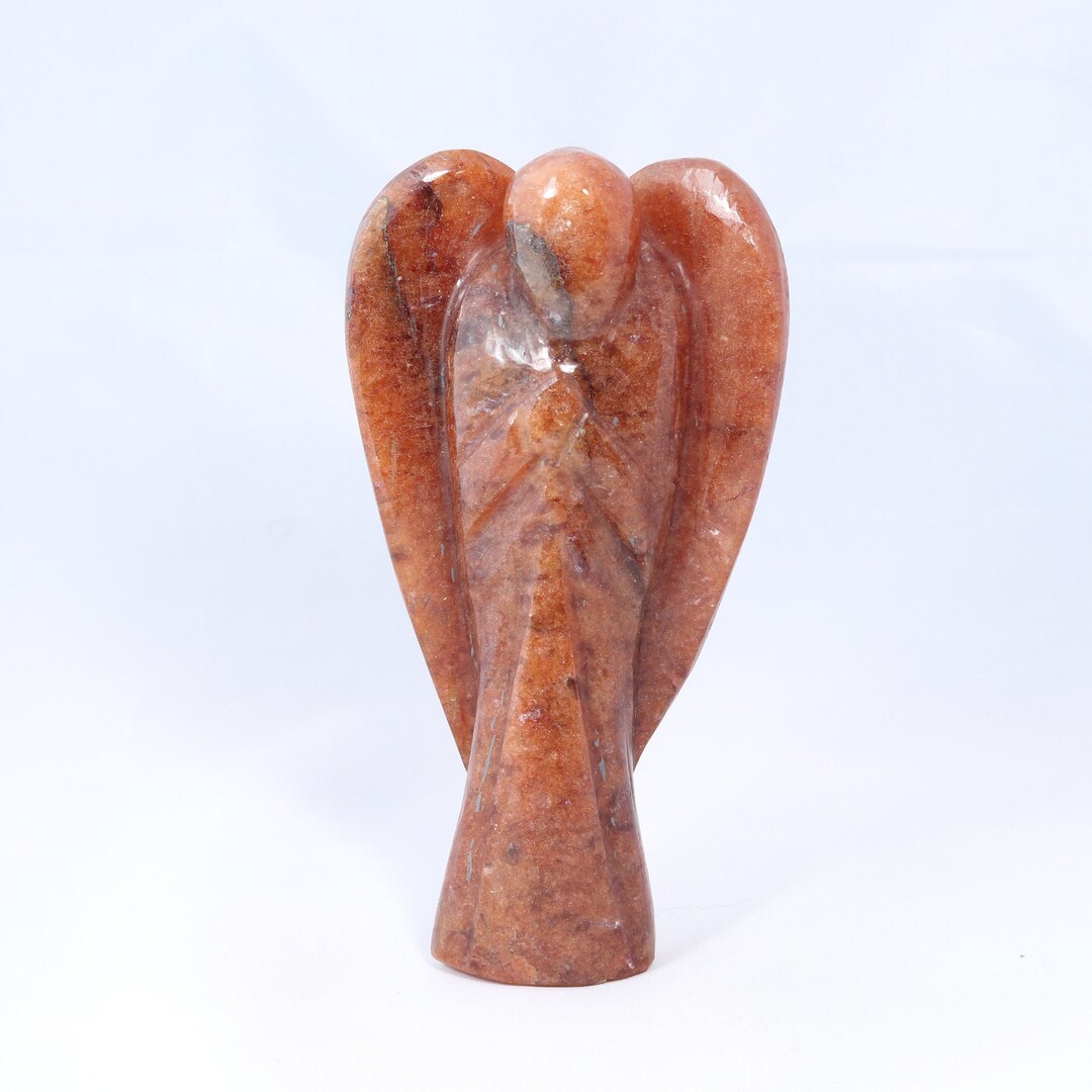 5" Natural Hand Carved Carnelian Angel Figurine - Etsy
