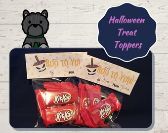 INSTANT DOWNLOAD Hey Boo Ghost Halloween Treat Bag Toppers Printable ...
