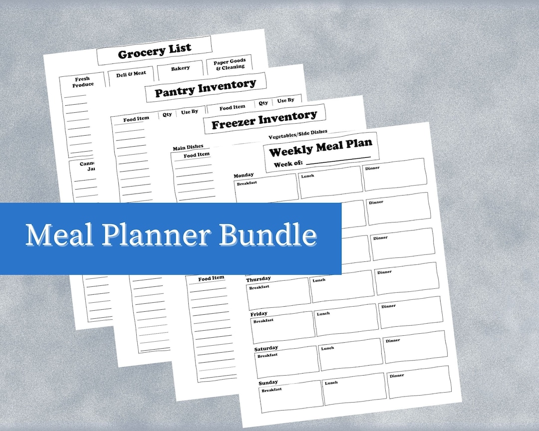 Simple Meal Planning Bundle - Printable - Etsy