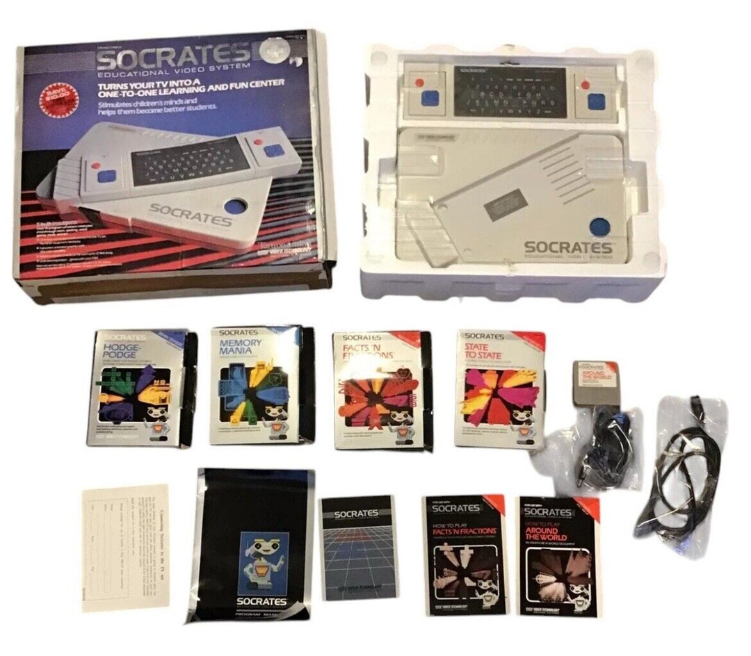 Vintage Working Socrates Video Game 5 Games Original Box Manuels ...