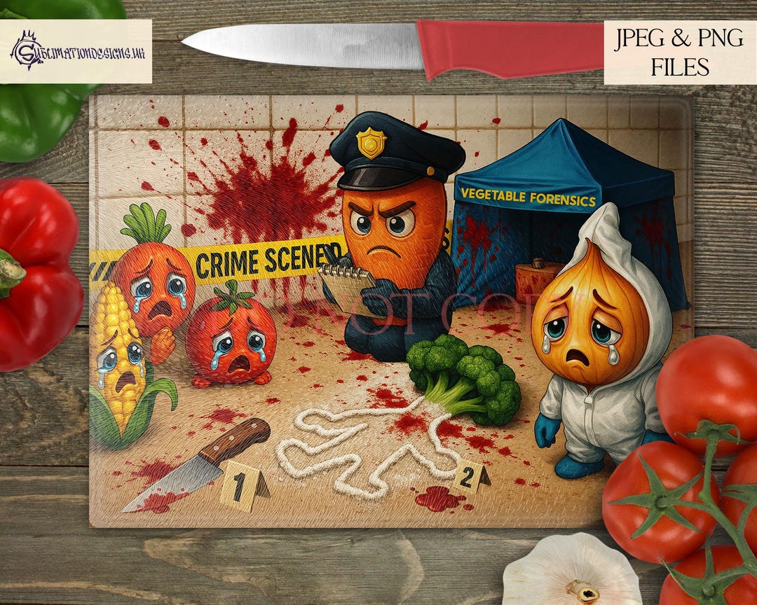 Kitchen Crime Scene PNG Set | Funny Chopping Board Design | Forensic ...