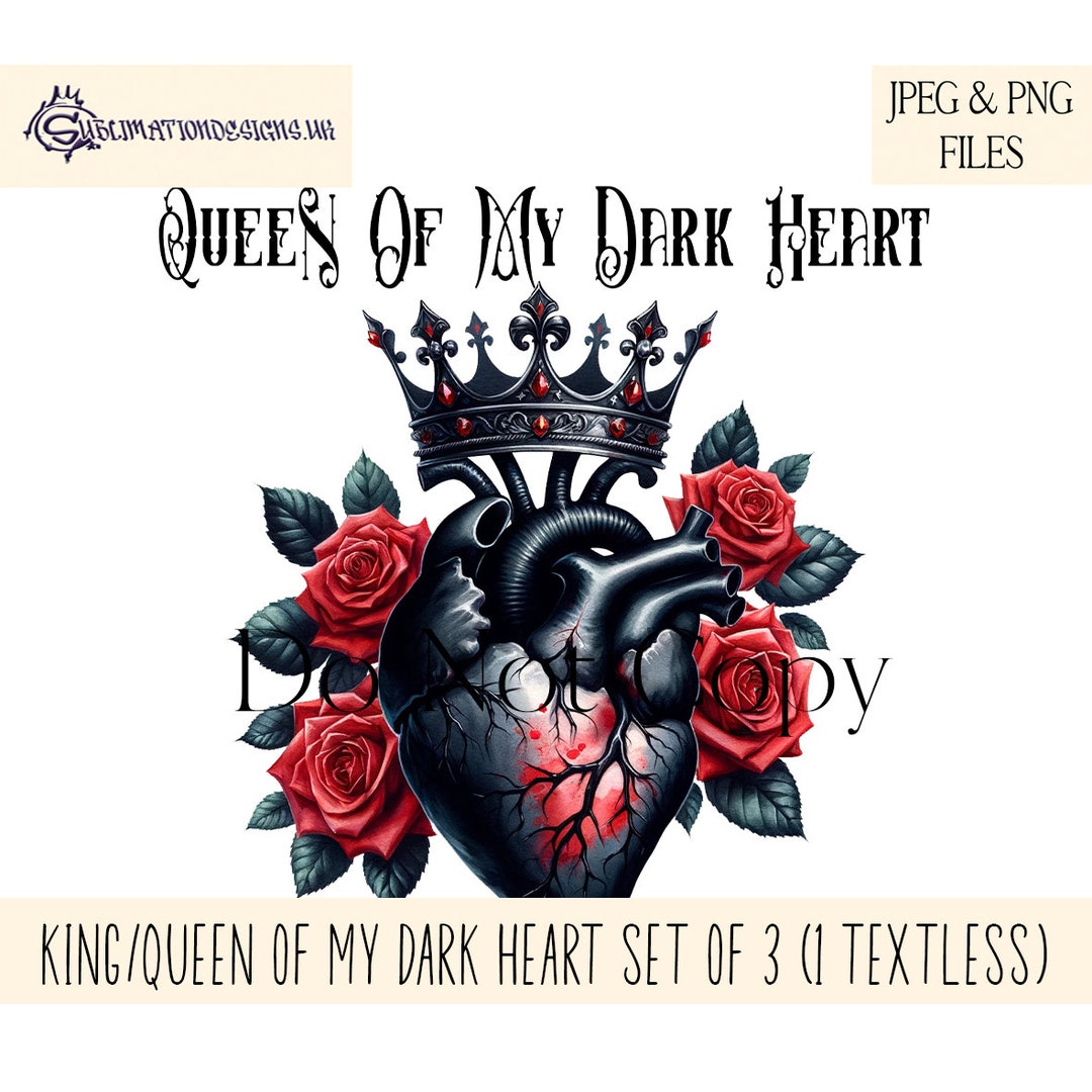 Gothic Royal Heart PNG JPEG: King, Queen Design Set (instant Download ...