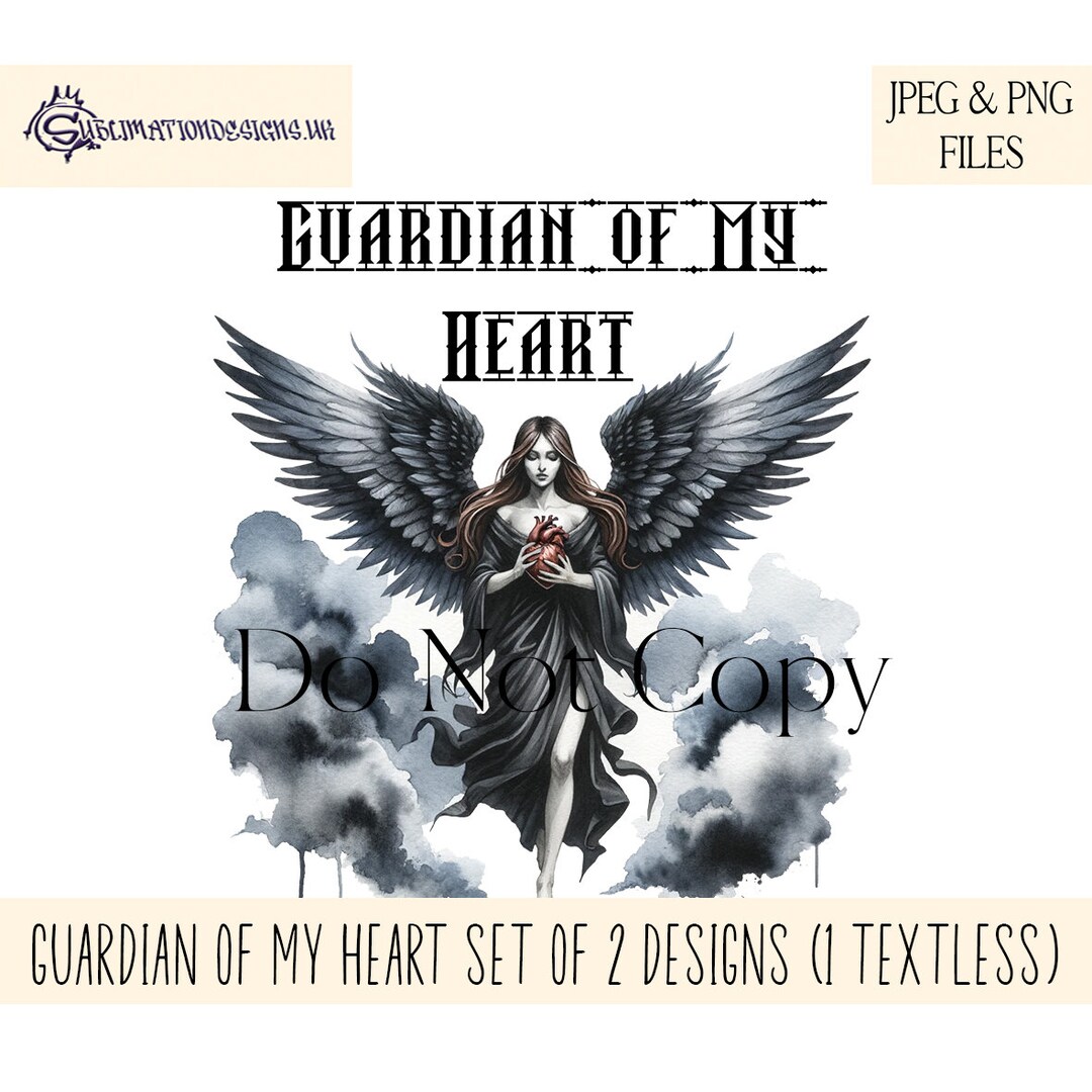 Guardian of My Heart Sublimation Designs, Embrace the Darkness of Love ...