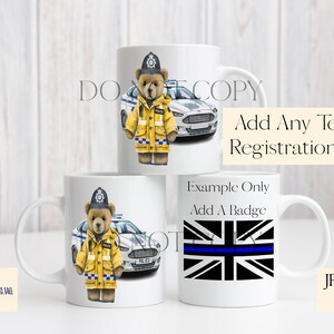 Police Themed Teddy Bear Illustration With British Police Car ...