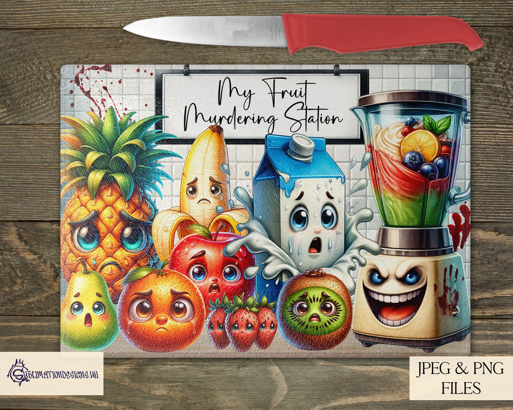 Fruit Murder Station Sublimation Design for Chopping Boards Textless ...