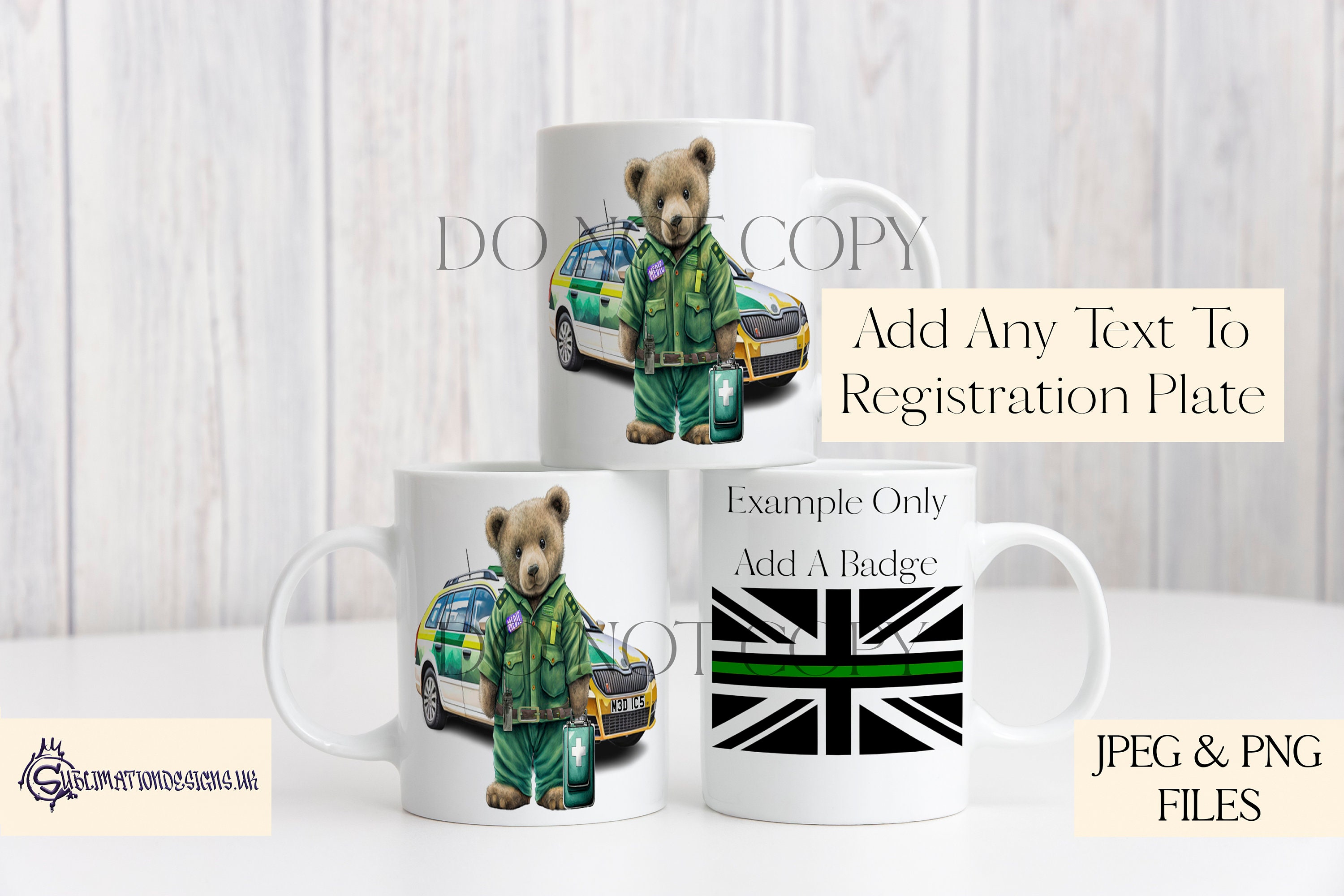 Paramedic Themed Teddy Bear Illustration With Ambulance Car - Etsy