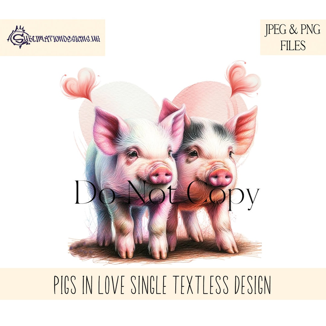 Pigs in Love Sublimation Design, Valentine's Designs for Instant ...