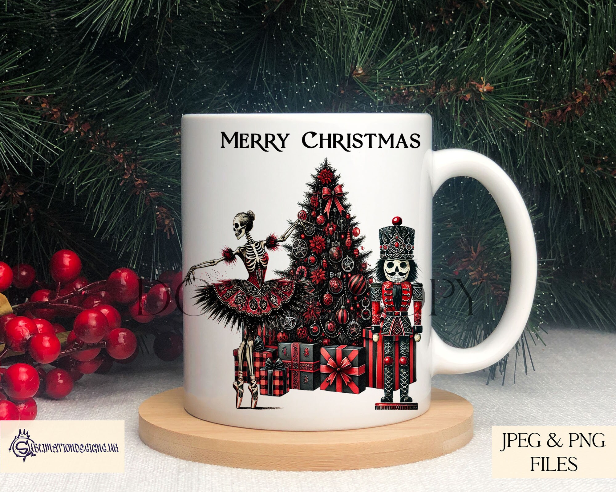 Gothic Christmas Design Set With Skeleton Ballerina & Nutcracker ...