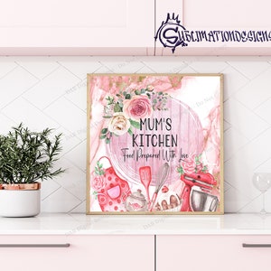 Personalised Kitchen Digital Sublimation Design Set of 16 JPEG and PNG ...