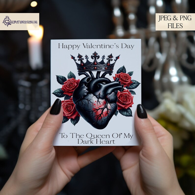 Gothic Royal Heart PNG JPEG: King, Queen Design Set (instant Download ...