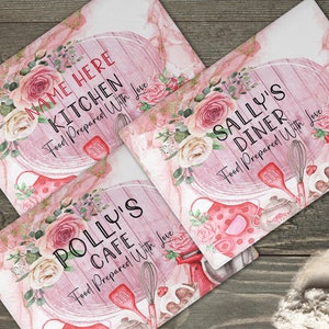 Personalised Kitchen Digital Sublimation Design Set of 16 JPEG and PNG ...