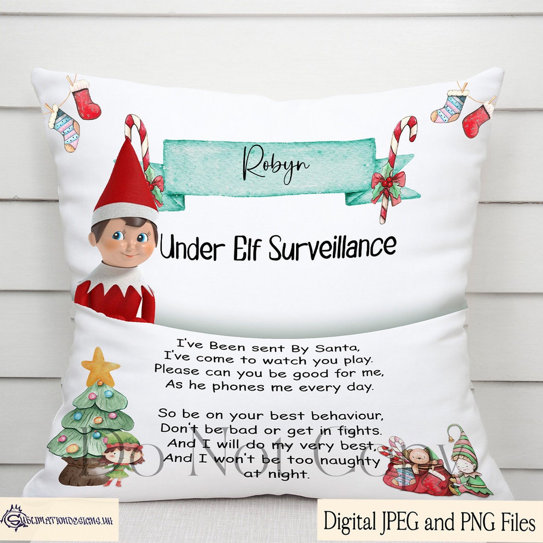 Elf Surveillance Designs Set, Naughty Elf Design, Elf Gift JPEG, Elf ...