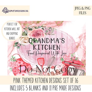 Personalised Kitchen Digital Sublimation Design Set of 16 JPEG and PNG ...