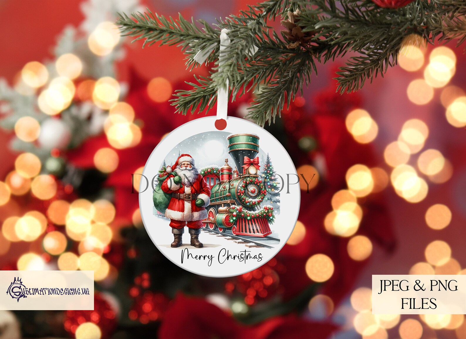 Christmas Santa Express Train Sublimation Design (JPEG, PNG) - Etsy