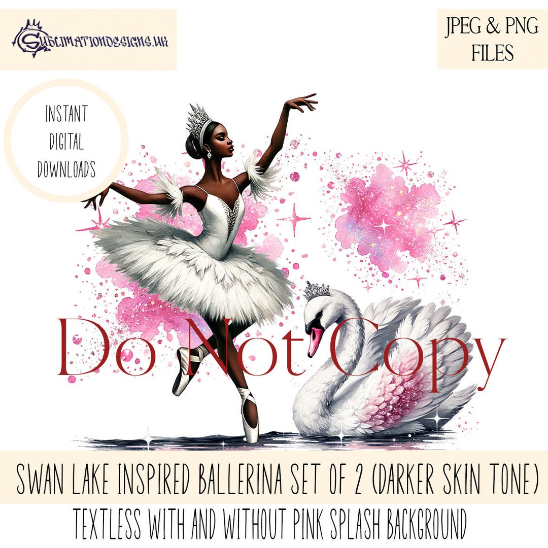 Swan Lake Inspired Ballerina & Swan Design Set | Ballet Art for ...