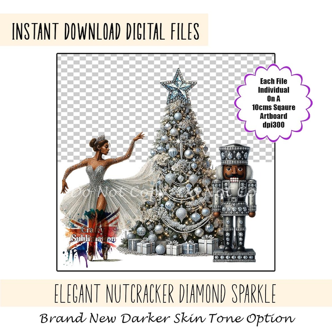 Diamond Ballerina Nutcracker Christmas Design: Elegant Purple (JPEG ...