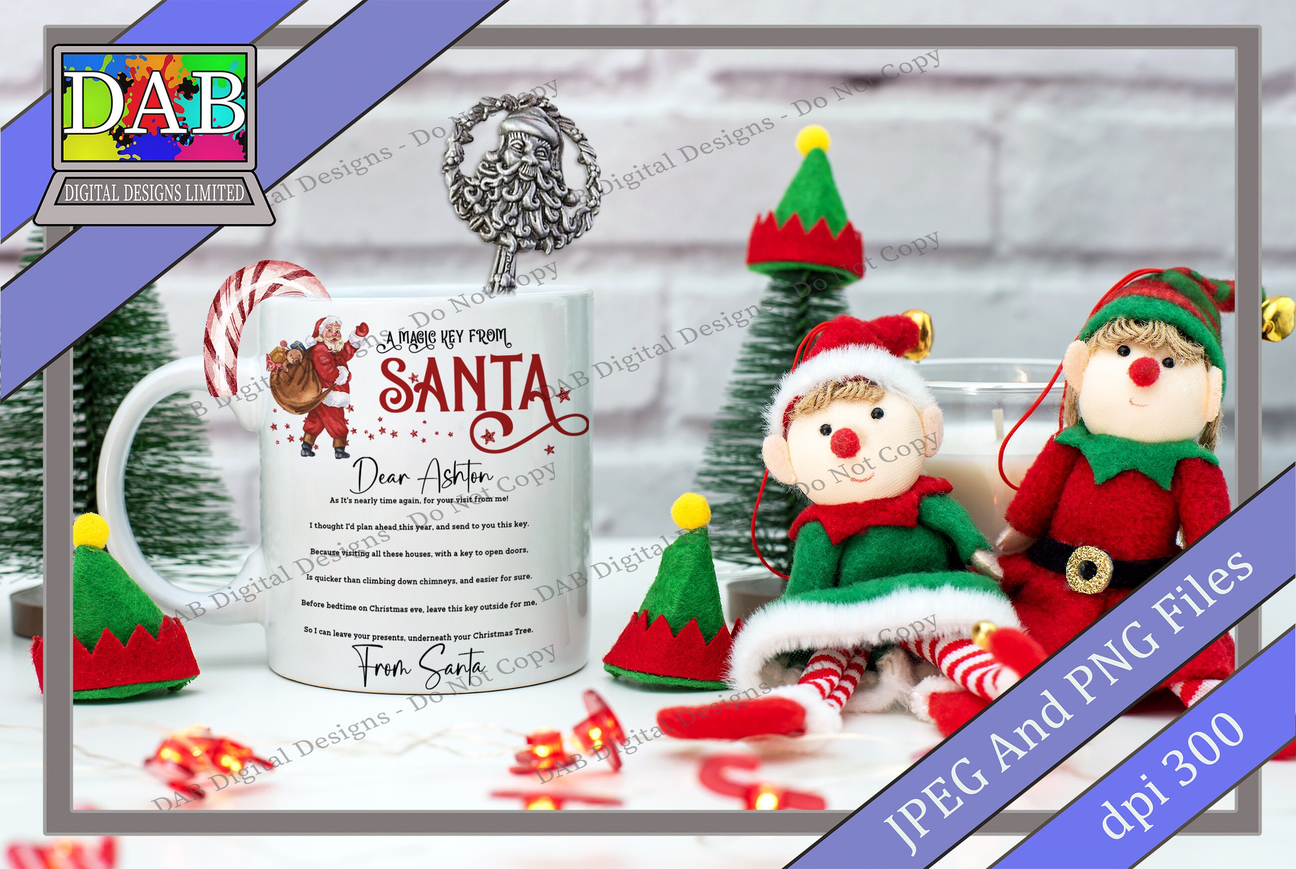 Santa's Magic Key Design, Santa's Key JPEG, Santa's Key Label ...