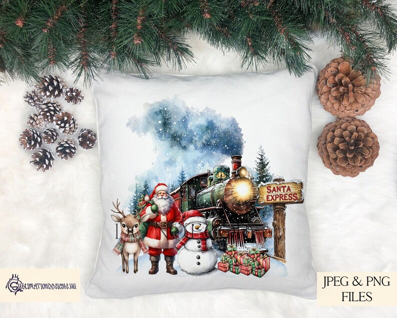 Santa Express Sublimation Design Set: Christmas Train Graphics (digital ...
