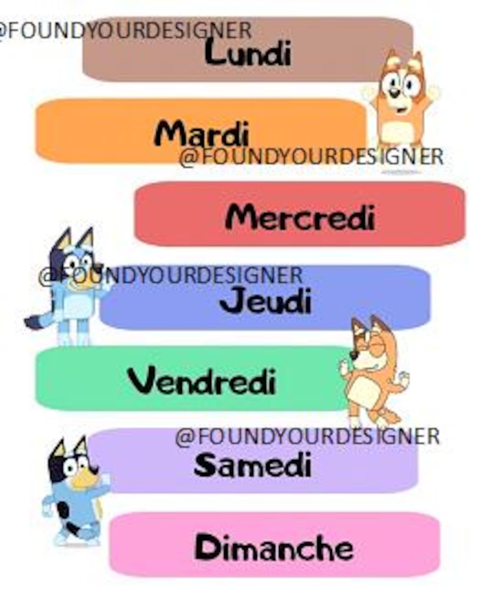 French Days of the Week Wall Poster, Educational Poster, Montessori ...