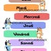 French Days of the Week Wall Poster, Educational Poster, Montessori ...