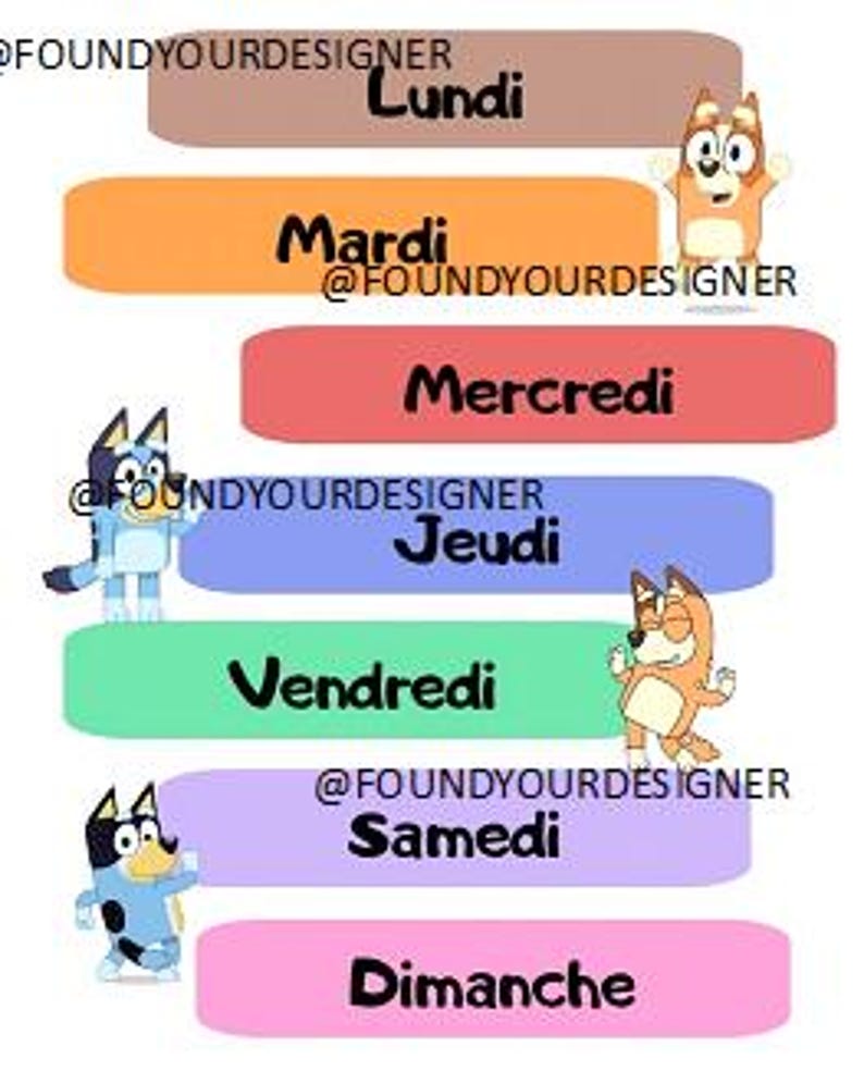 French Days of the Week Wall Poster, Educational Poster, Montessori ...