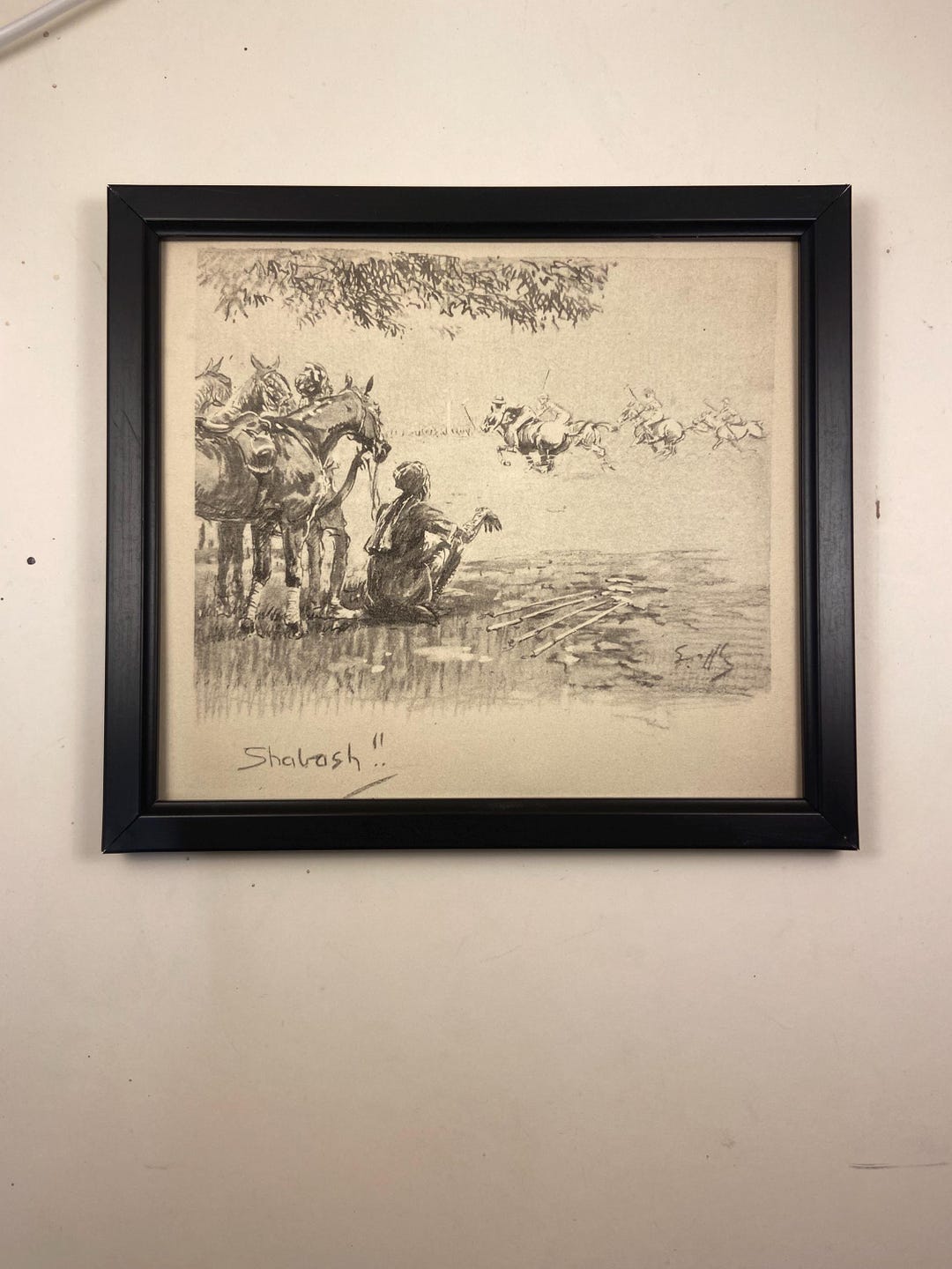 Shabash!! by Snaffles Original 1932 Print Framed Black Polo in India ...