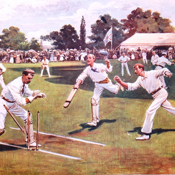 Vintage Cricket Poster - Etsy UK