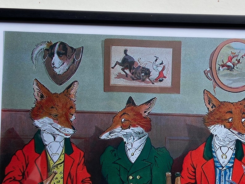 Framed Mr Fox’s Hunt Breakfast on Xmas Day Large Print 610x325mm - Etsy