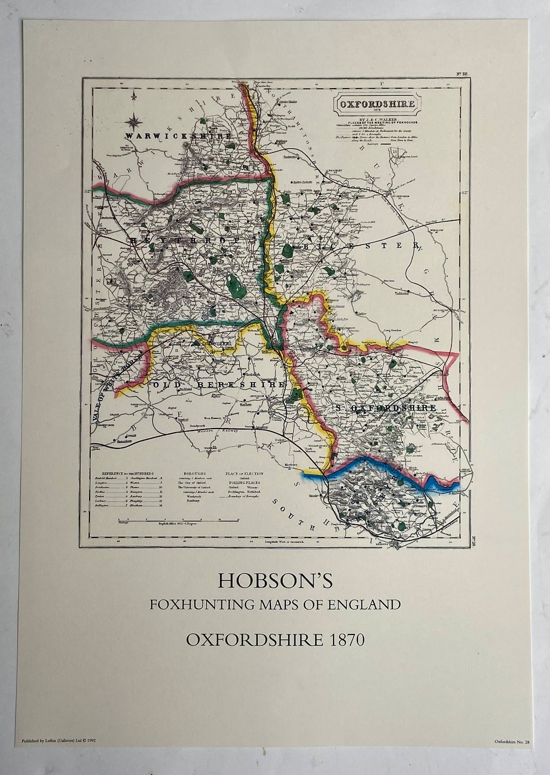 Oxfordshire Foxhunting Map 1870 - Heythrop, Old Berkshire & South ...
