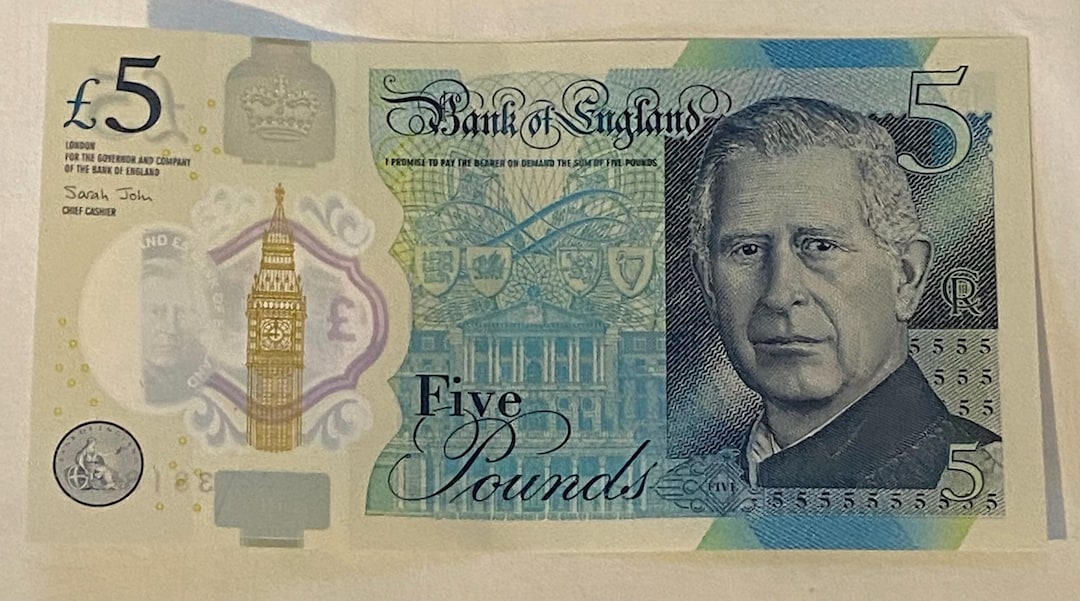 King Charles 5 Pound Note Mint Uncirculated. Issued 5 June 2024. Low ...