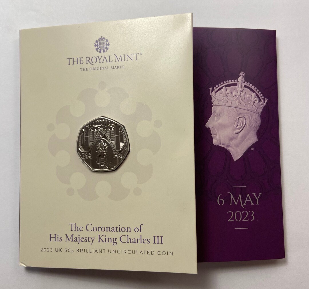 50p Crowned King Charles III 2023 Presentation Pack, With 'brilliant ...