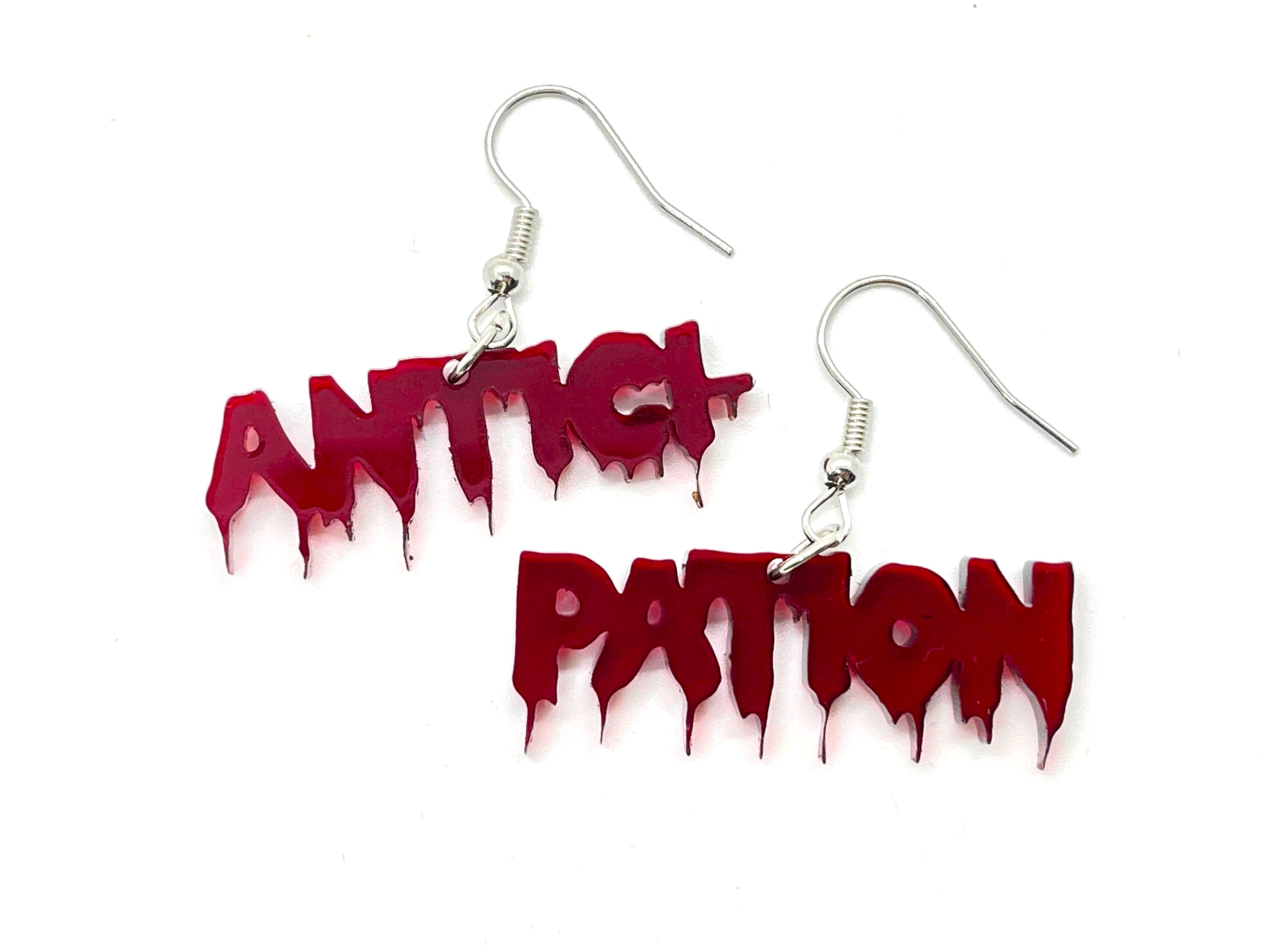 Antici- Pation 1.4" Earrings Acrylic Goth RHPS Frankenfurter Shadow ...