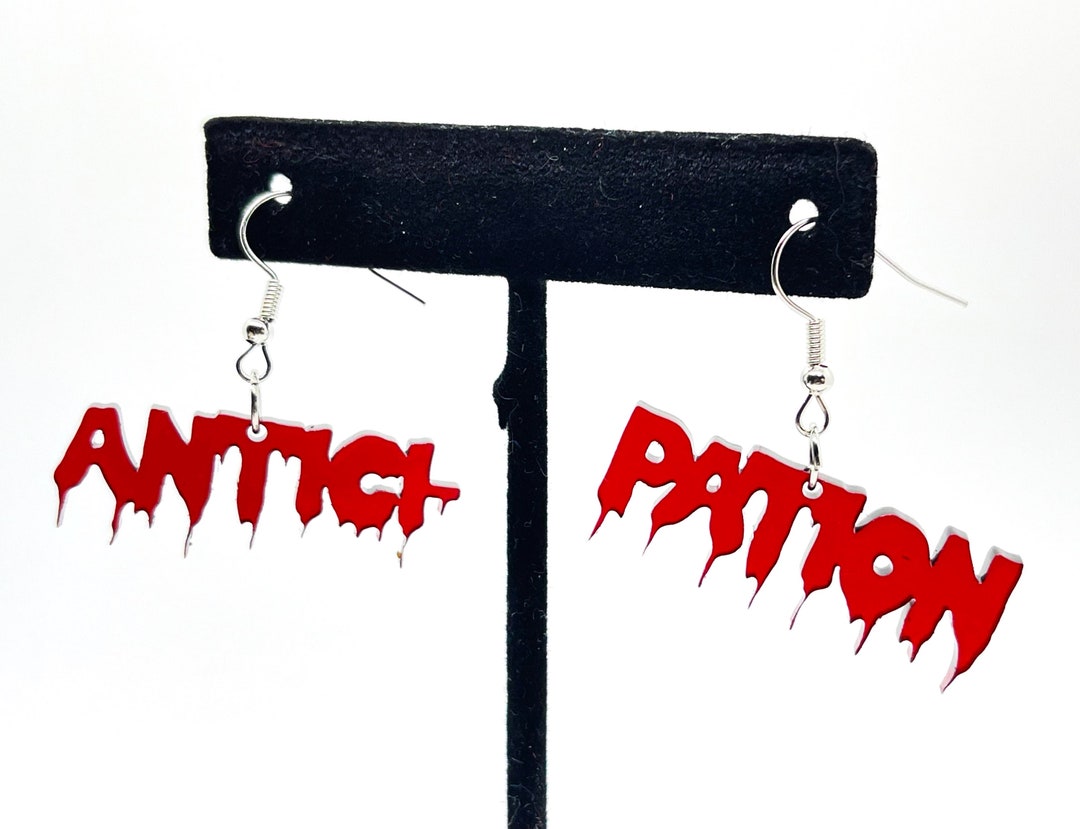 Antici- Pation 1.4" Earrings Acrylic Goth RHPS Frankenfurter Shadow ...