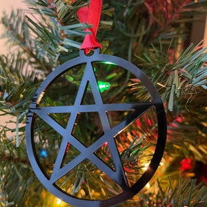 Pentagram Ornament Acrylic X-mas Holiday Pagan Pentagram Pentacle - Etsy
