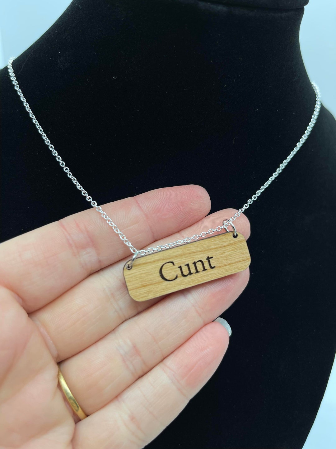 Cunt Necklace Silver Plated Chain Funny Adult Humor - Etsy
