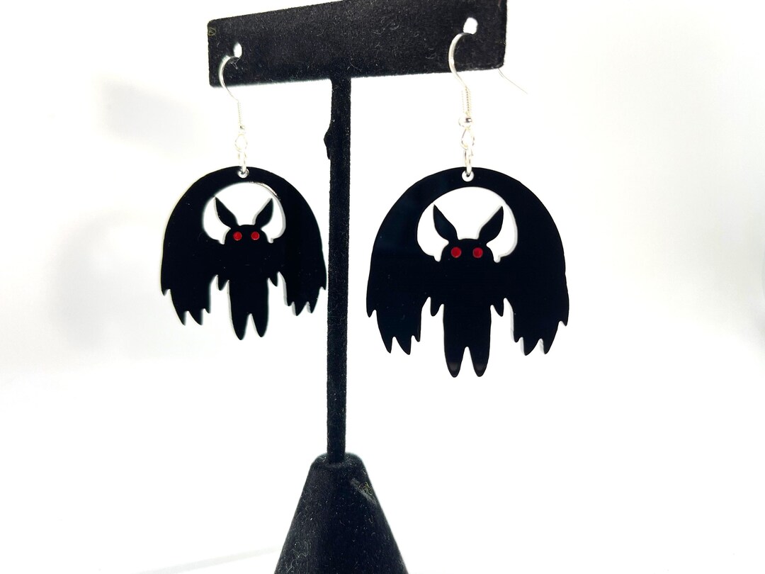 Mothman Black Acrylic Gift Cryptid Witch Jewelry Goth Beatnik Cool ...