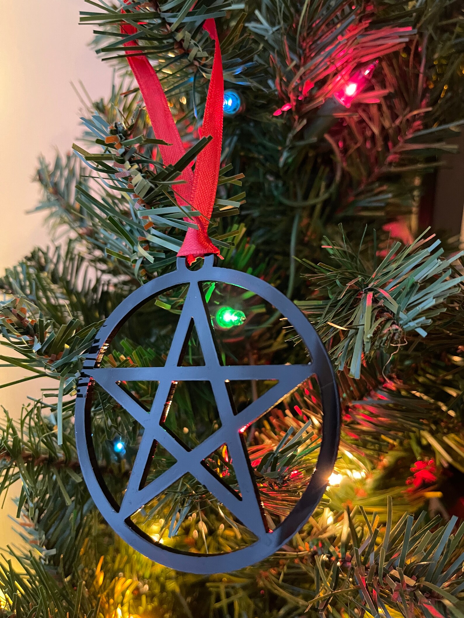 Pentagram Ornament Acrylic X-mas Holiday Pagan Pentagram Pentacle - Etsy