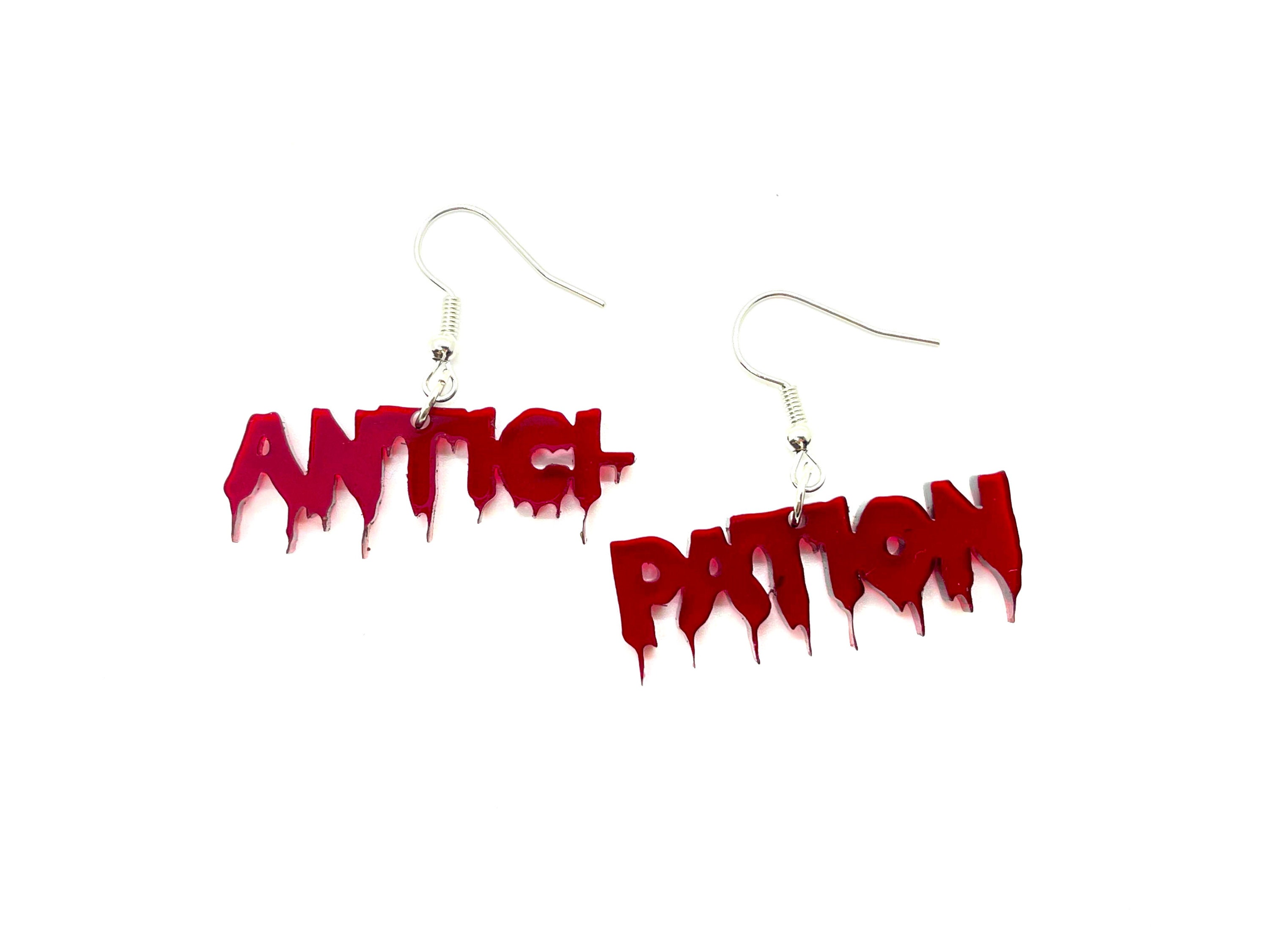 Antici- Pation 1.4" Earrings Acrylic Goth RHPS Frankenfurter Shadow ...