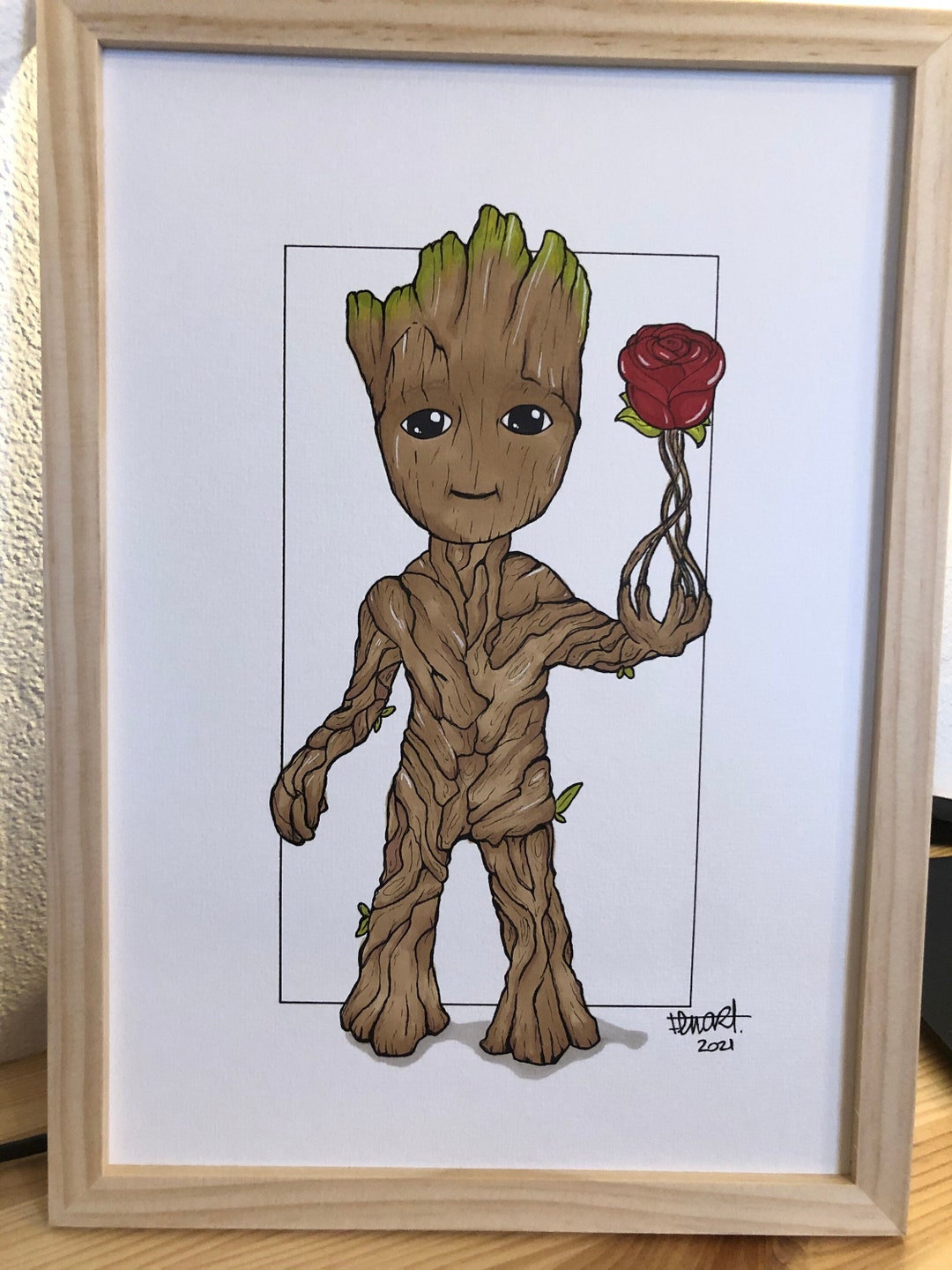 DIBUJO de BABY GROOT Dibujo Marvel Hecho a mano - Etsy México